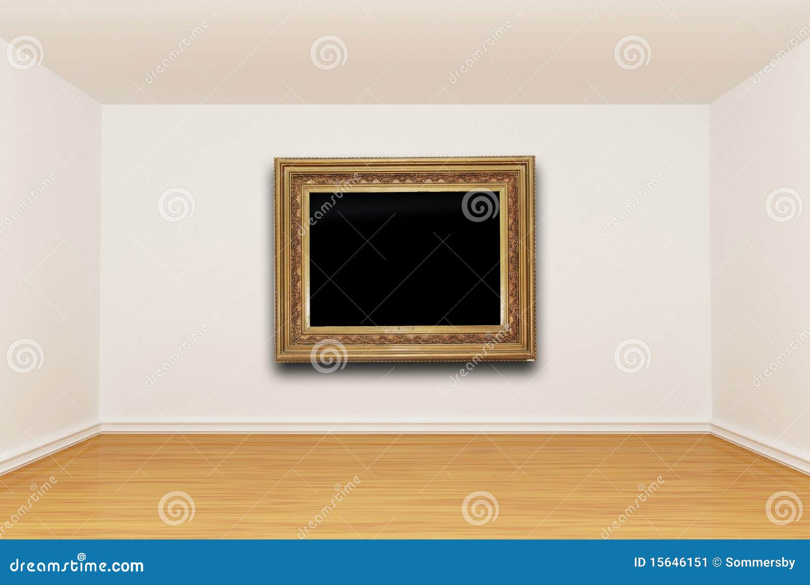 Room with Vintage Picture Frame Stock Illustration - Illustration of ...
