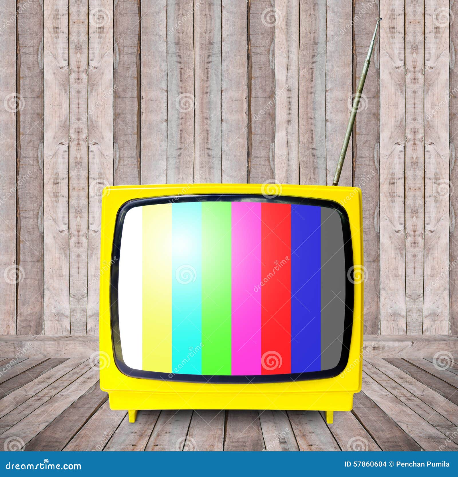 Room with Vintage TV. Interior Background. Stock Photo - Image of ...