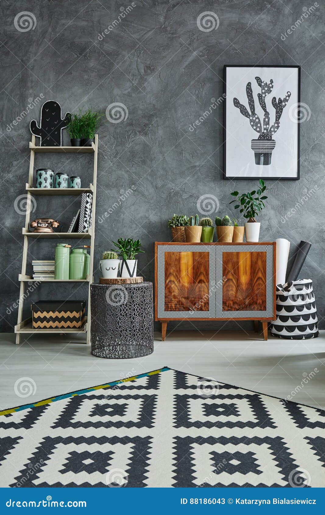 Room with wooden commode stock image. Image of comfortable - 88186043