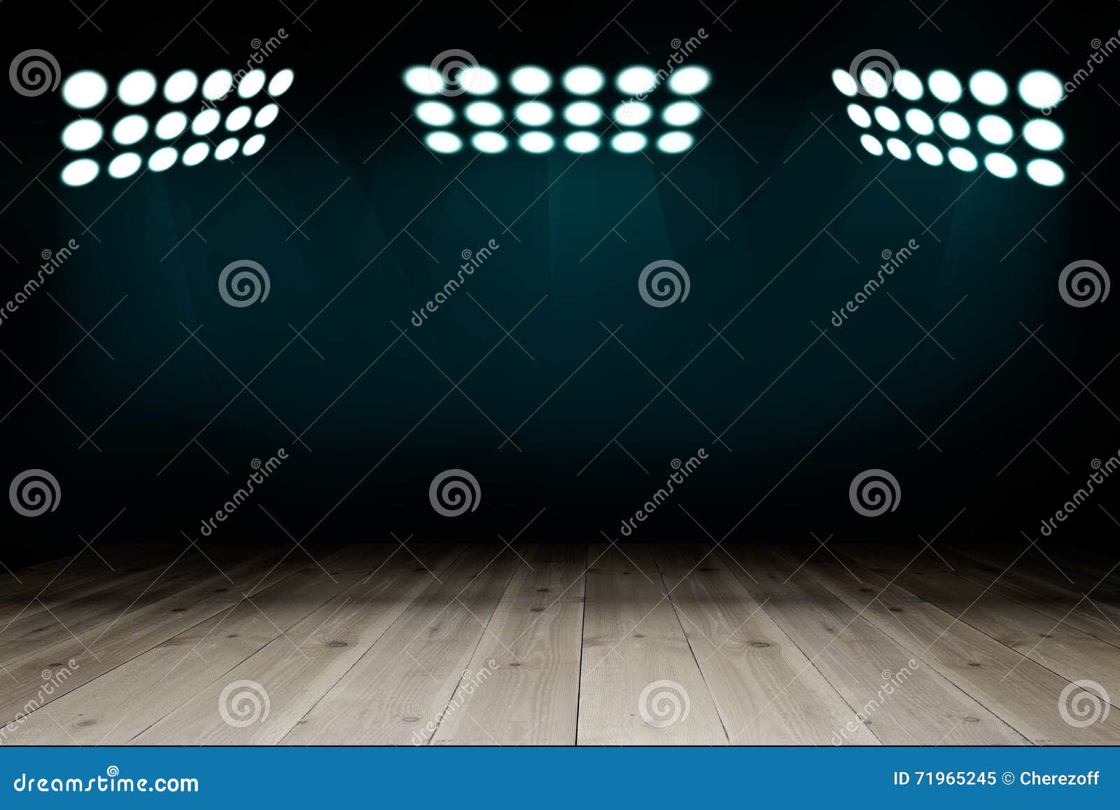 Room with Wooden Floor and Spotlights Stock Image - Image of abstract ...