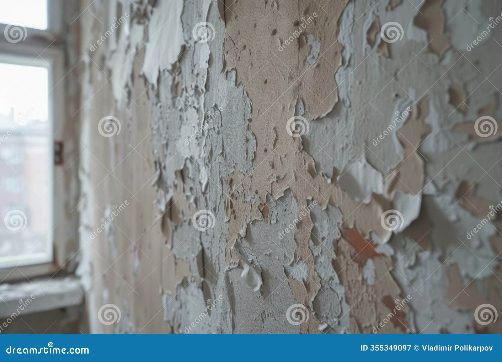 A Room with Worn-out Walls and a Single Window Stock Image - Image of ...