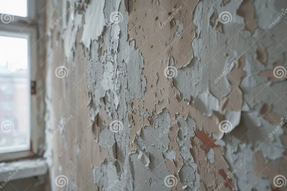 A Room with Worn-out Walls and a Single Window Stock Image - Image of ...