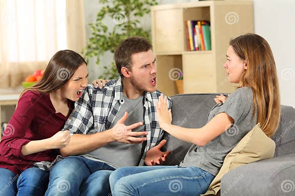 Roommates Arguing and Shouting at Home Stock Photo - Image of dispute ...