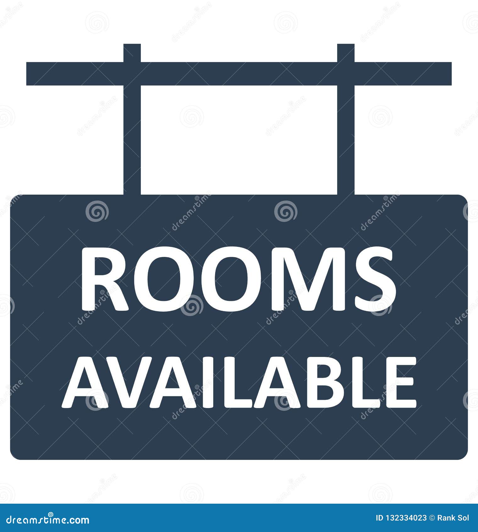Rooms Available Sign Flat Icon On White Cartoon Vector | CartoonDealer ...