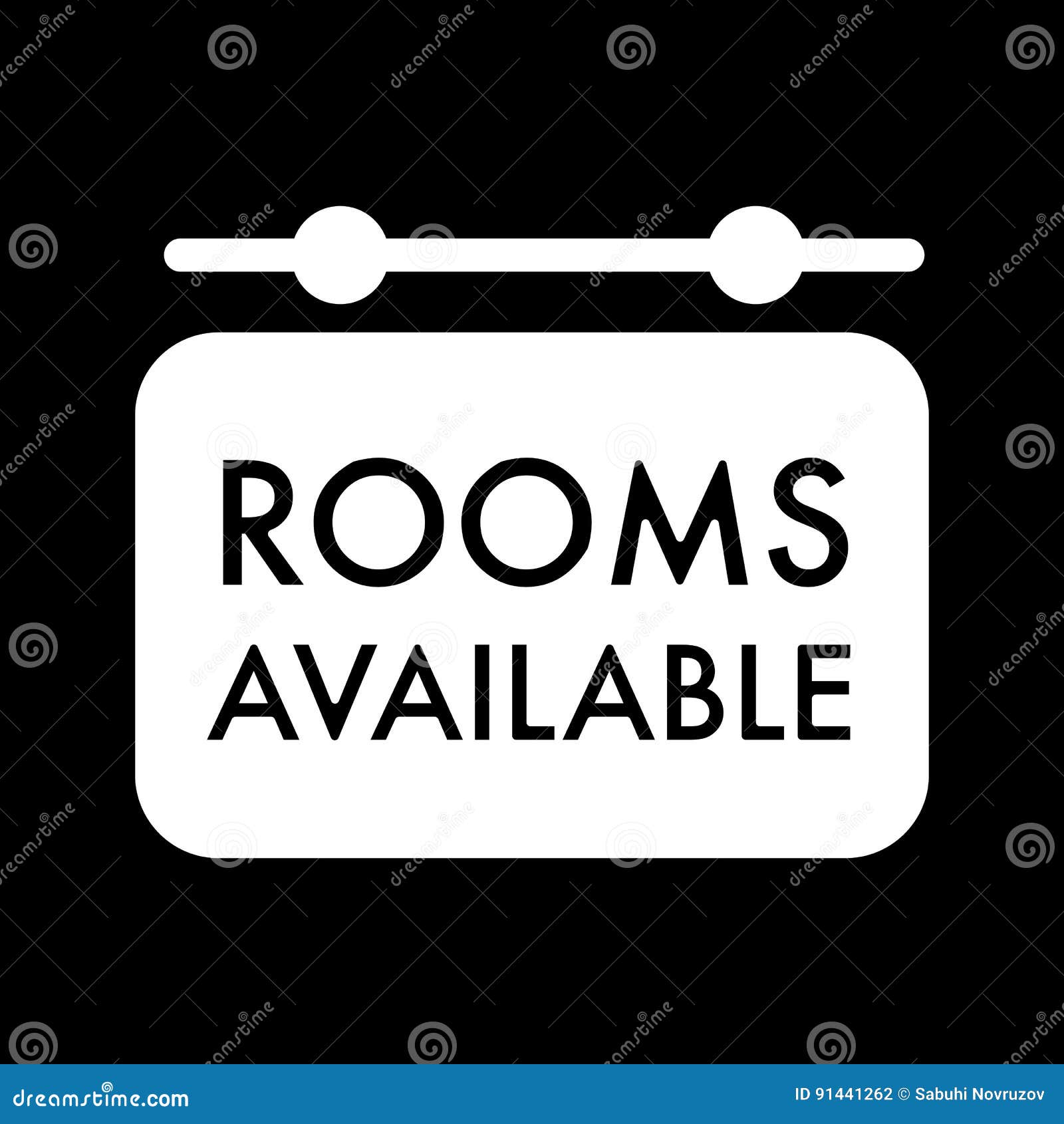Rooms Available Sign Flat Icon On White Cartoon Vector | CartoonDealer ...