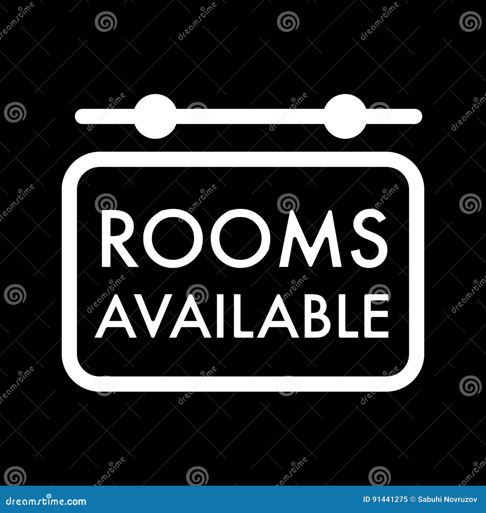 Rooms Available Sign Flat Icon On White Cartoon Vector | CartoonDealer ...