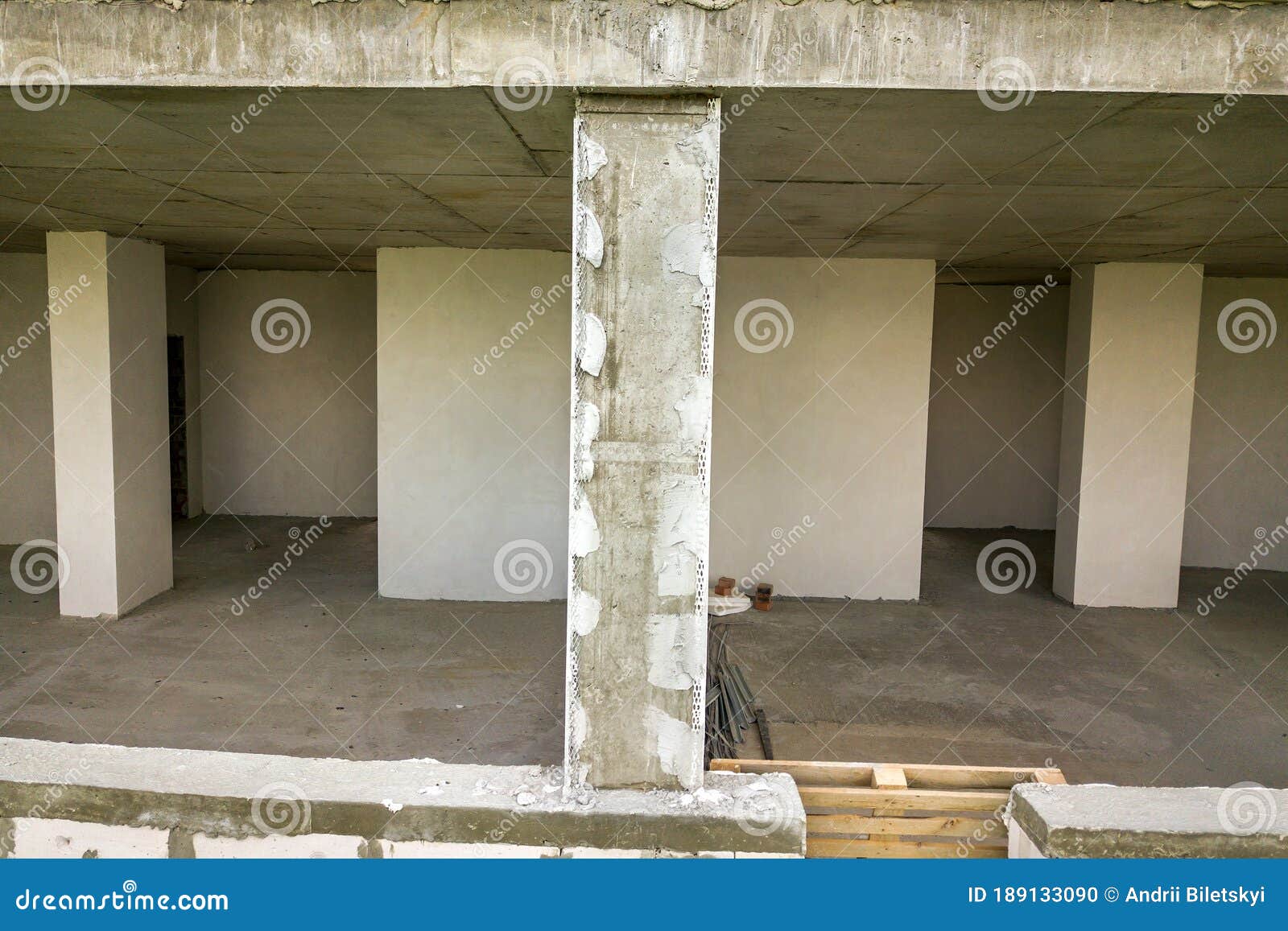 Rooms Interior of New Apartment Building Facade Under Construction ...