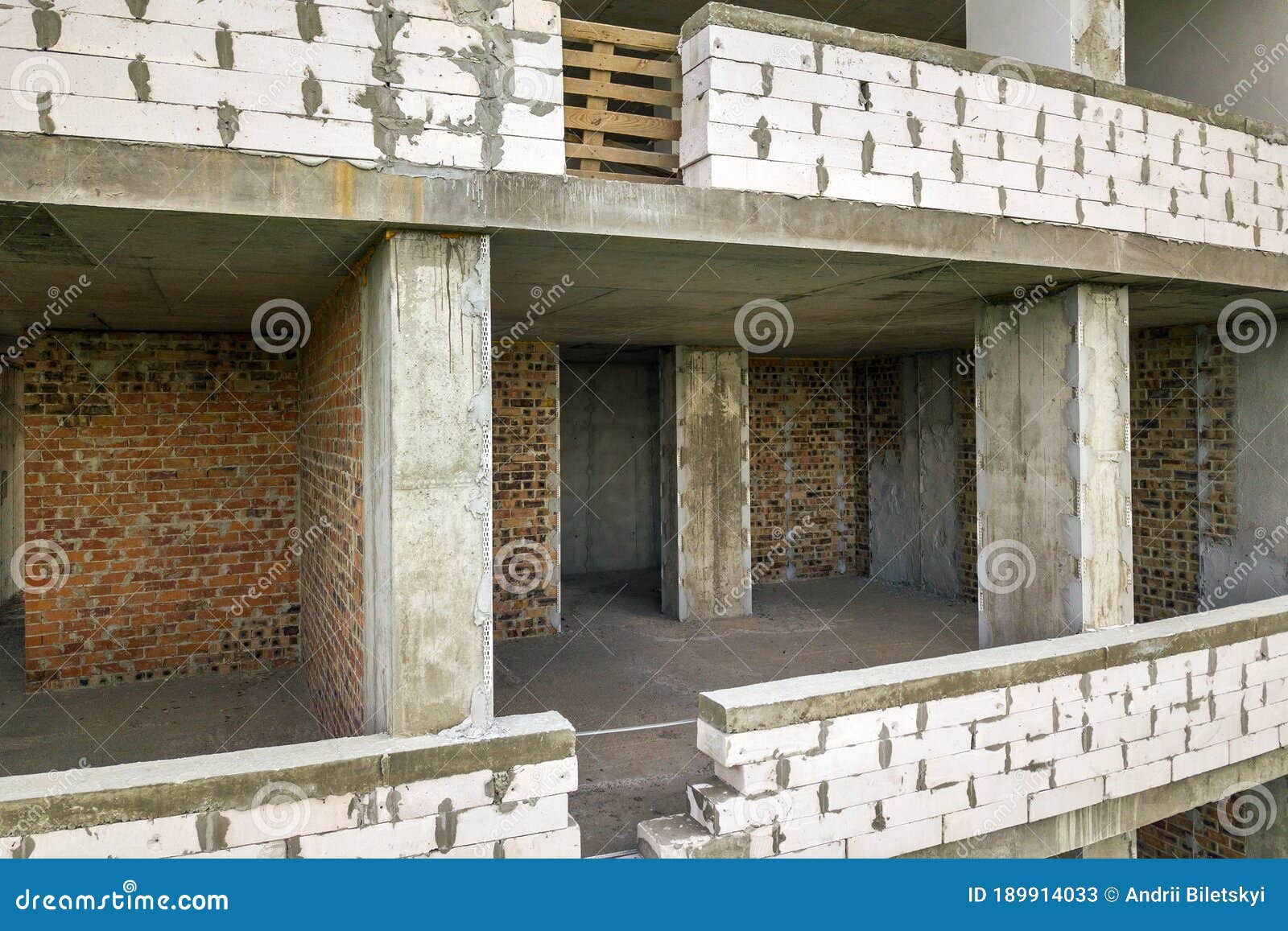 Rooms Interior of New Apartment Building Facade Under Construction ...