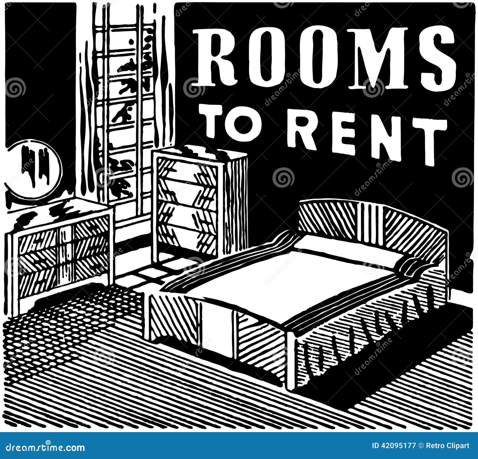 Rooms To Rent stock vector. Illustration of lodging, carpets - 42095177