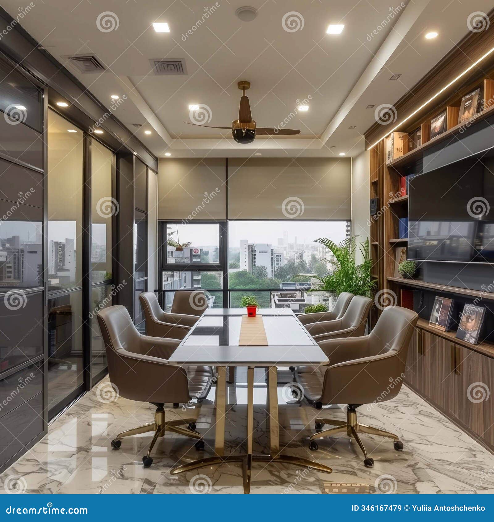 Roomy Conference Space with a Large Table, Comfy Seating, and Big ...