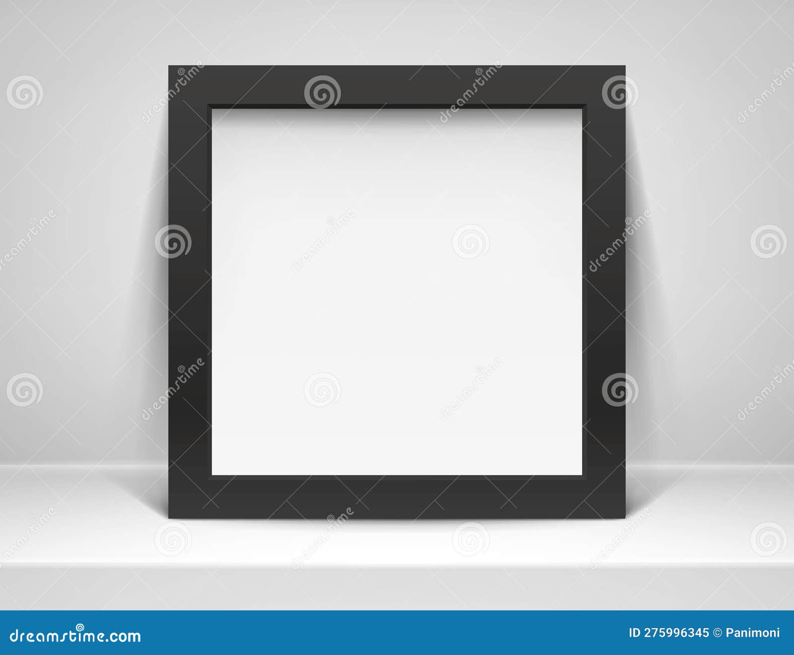 Realistic Empty Black Frame on Light Background. Table Surface. Border ...