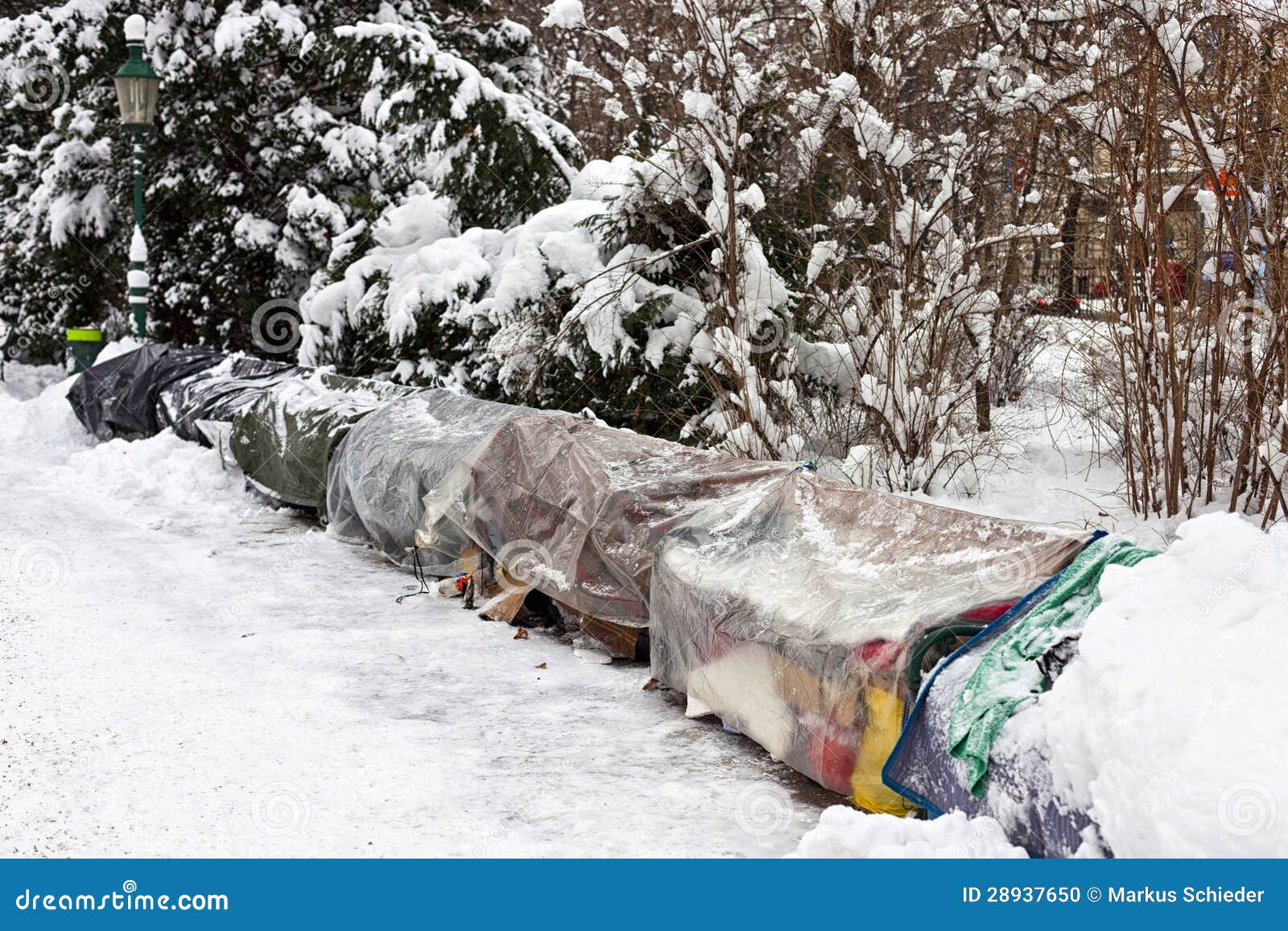 Roost of Homeless People in Winter Stock Photo - Image of nature ...