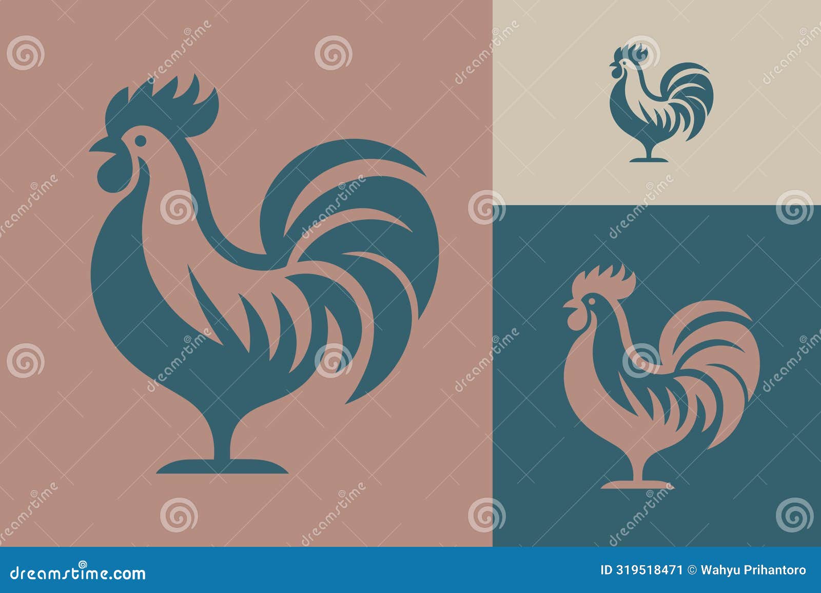 Logo To The Rooster, Symbol Of A Rooster. Flat Illustration In Jpg ...