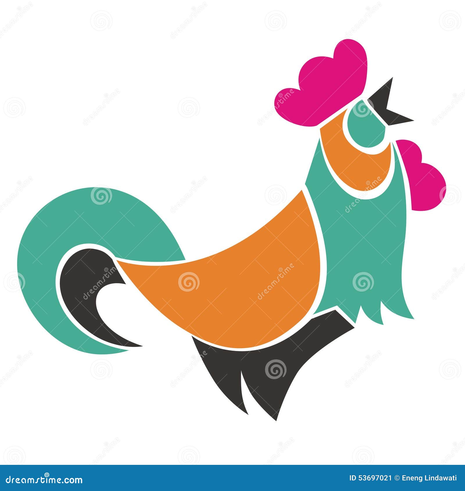Rooster abstract colors stock illustration. Illustration of logo - 53697021