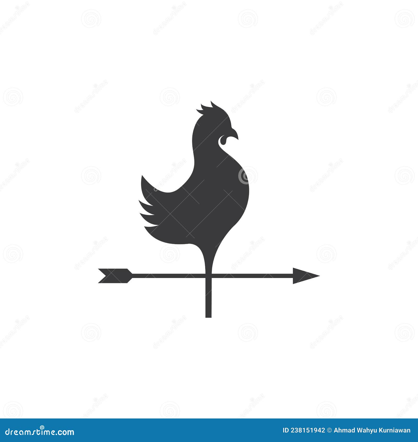 Rooster and arrow icon stock vector. Illustration of chicken - 238151942