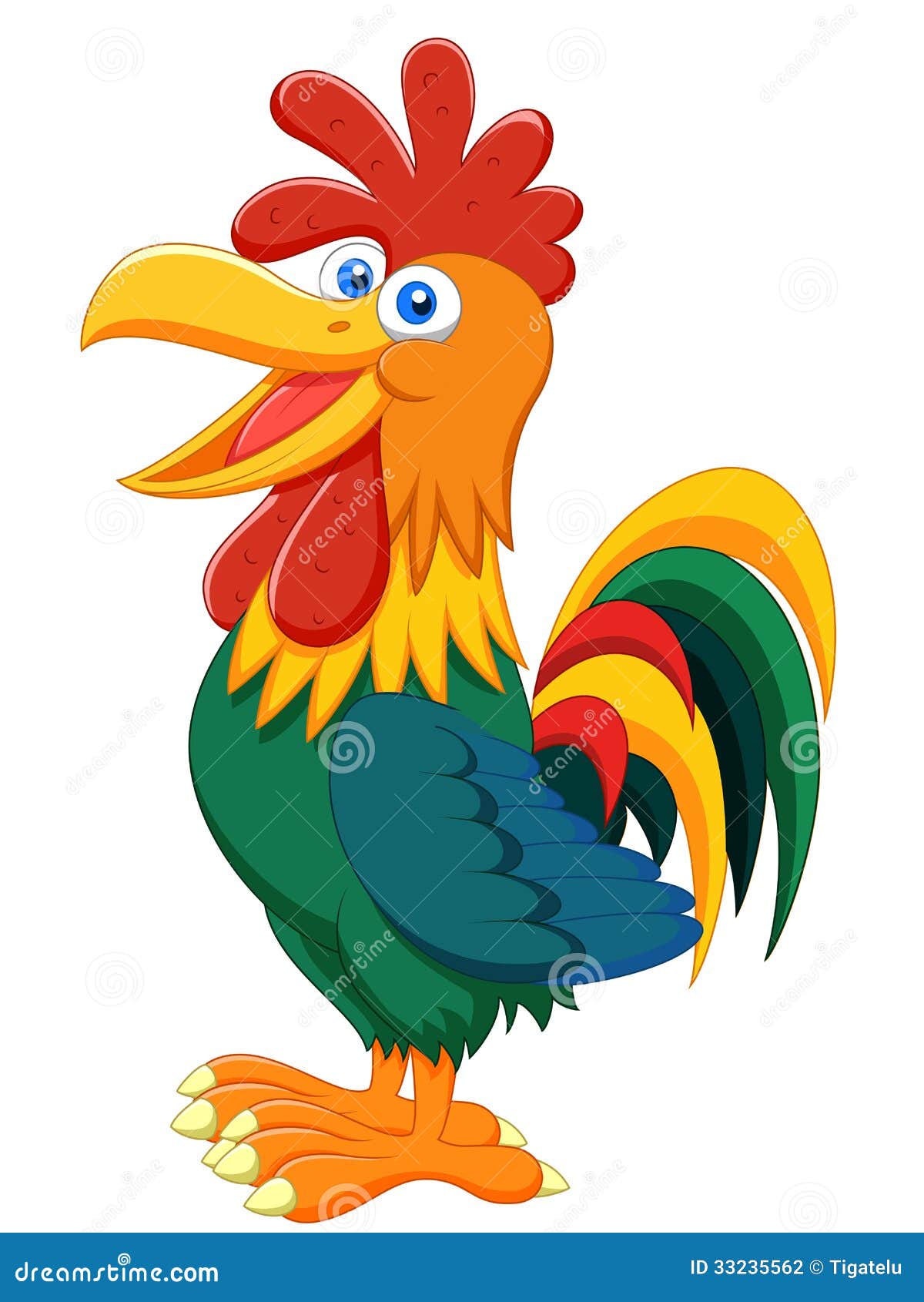 Rooster cartoon stock vector. Illustration of male, posing - 33235562