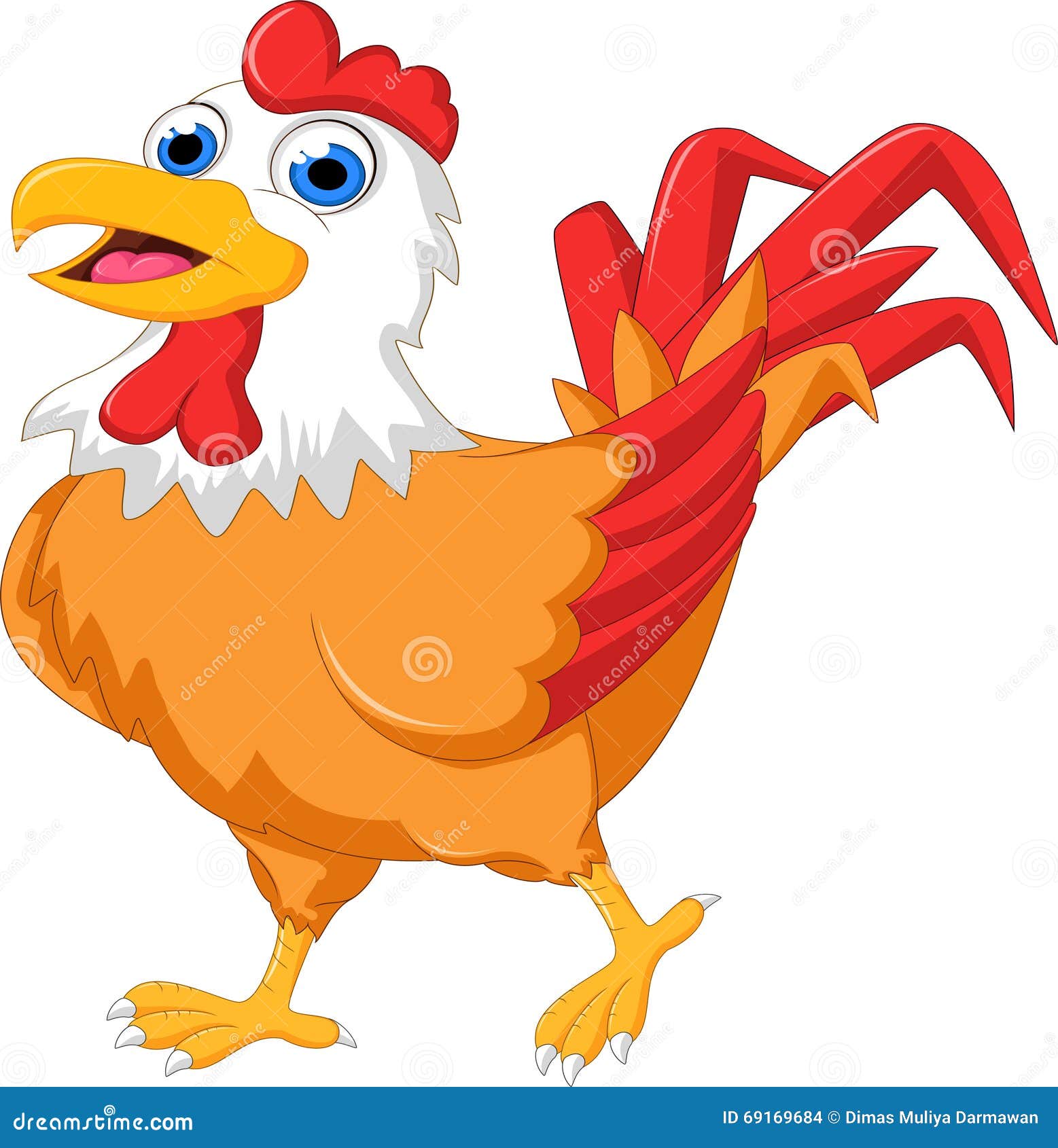 Rooster cartoon running stock illustration. Illustration of bird - 69169684