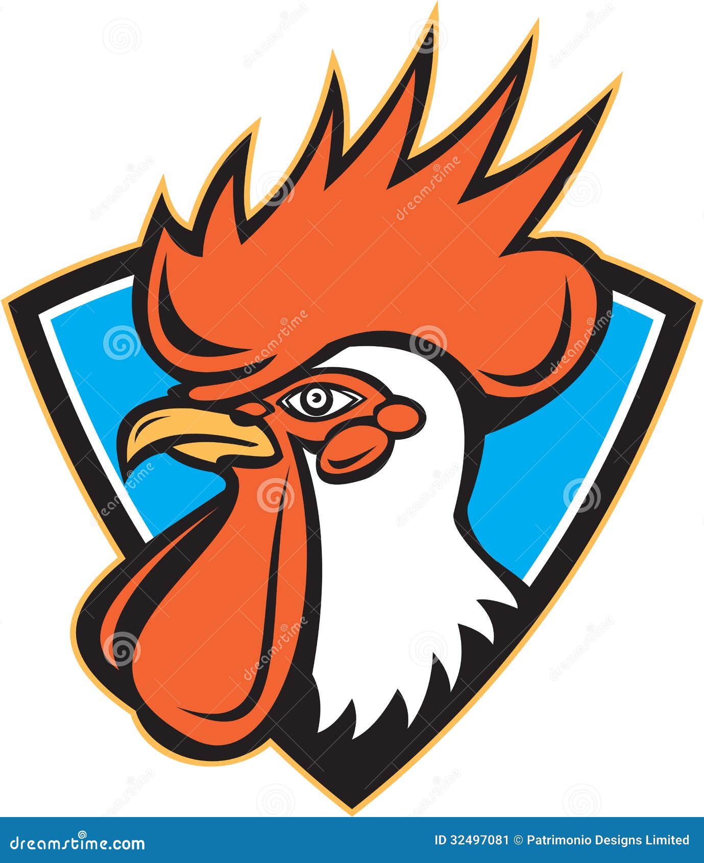 Rooster Cockerel Head Crest Stock Vector - Illustration of crest ...