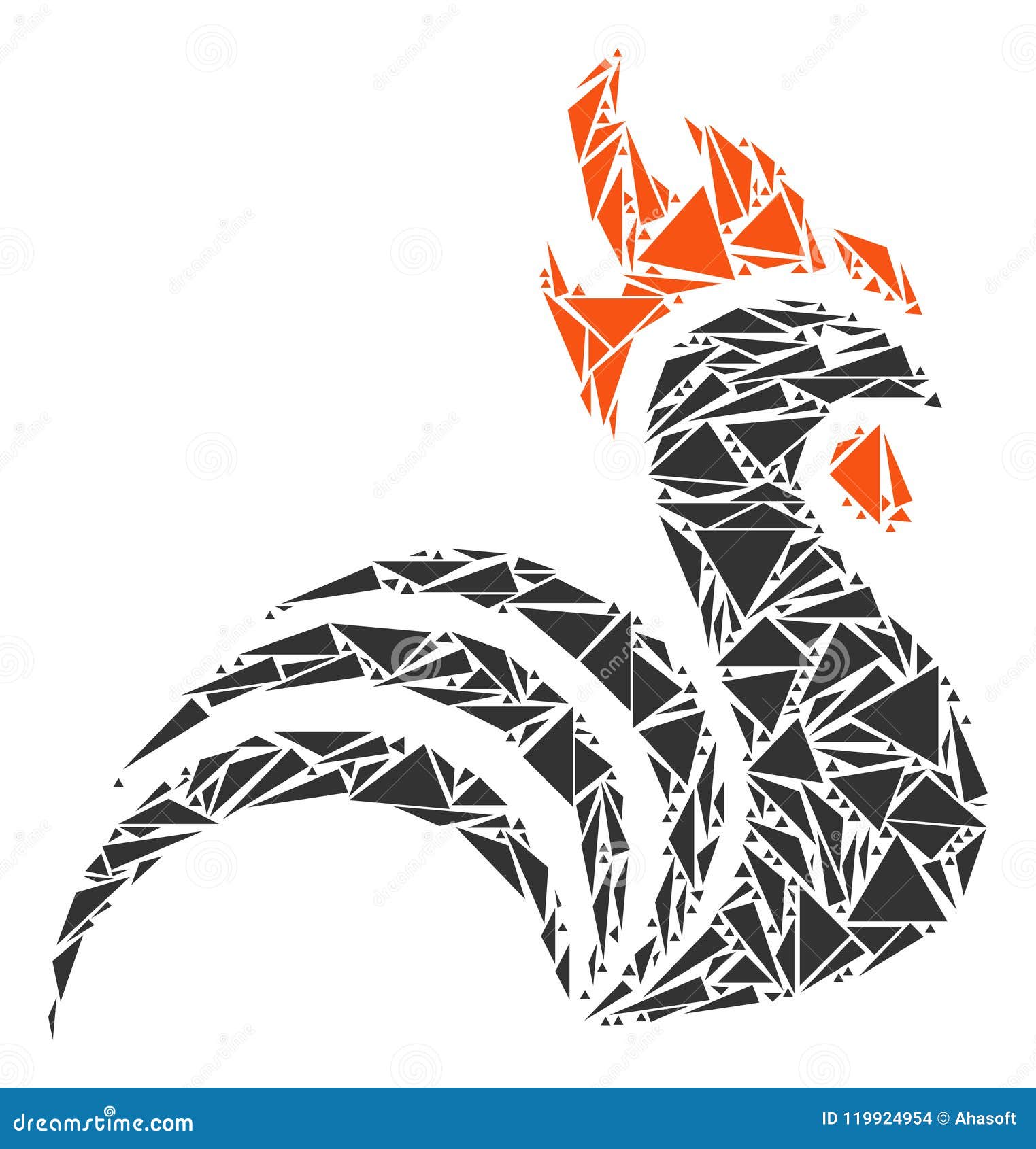 Rooster Collage of Triangles Stock Vector - Illustration of concept ...