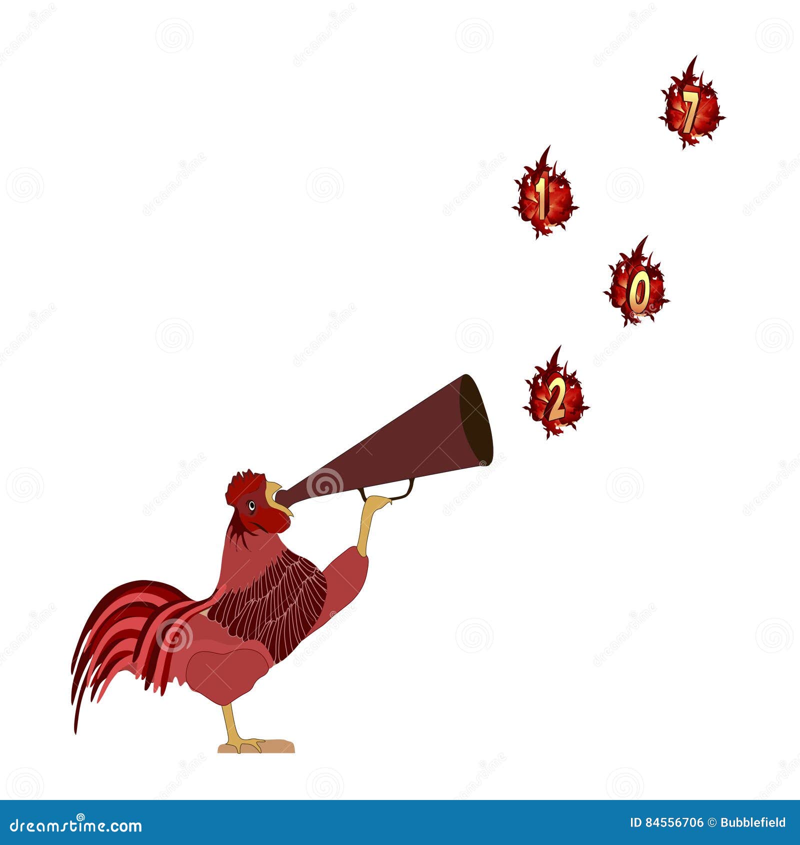 The Rooster Crowing stock vector. Illustration of crowing - 84556706