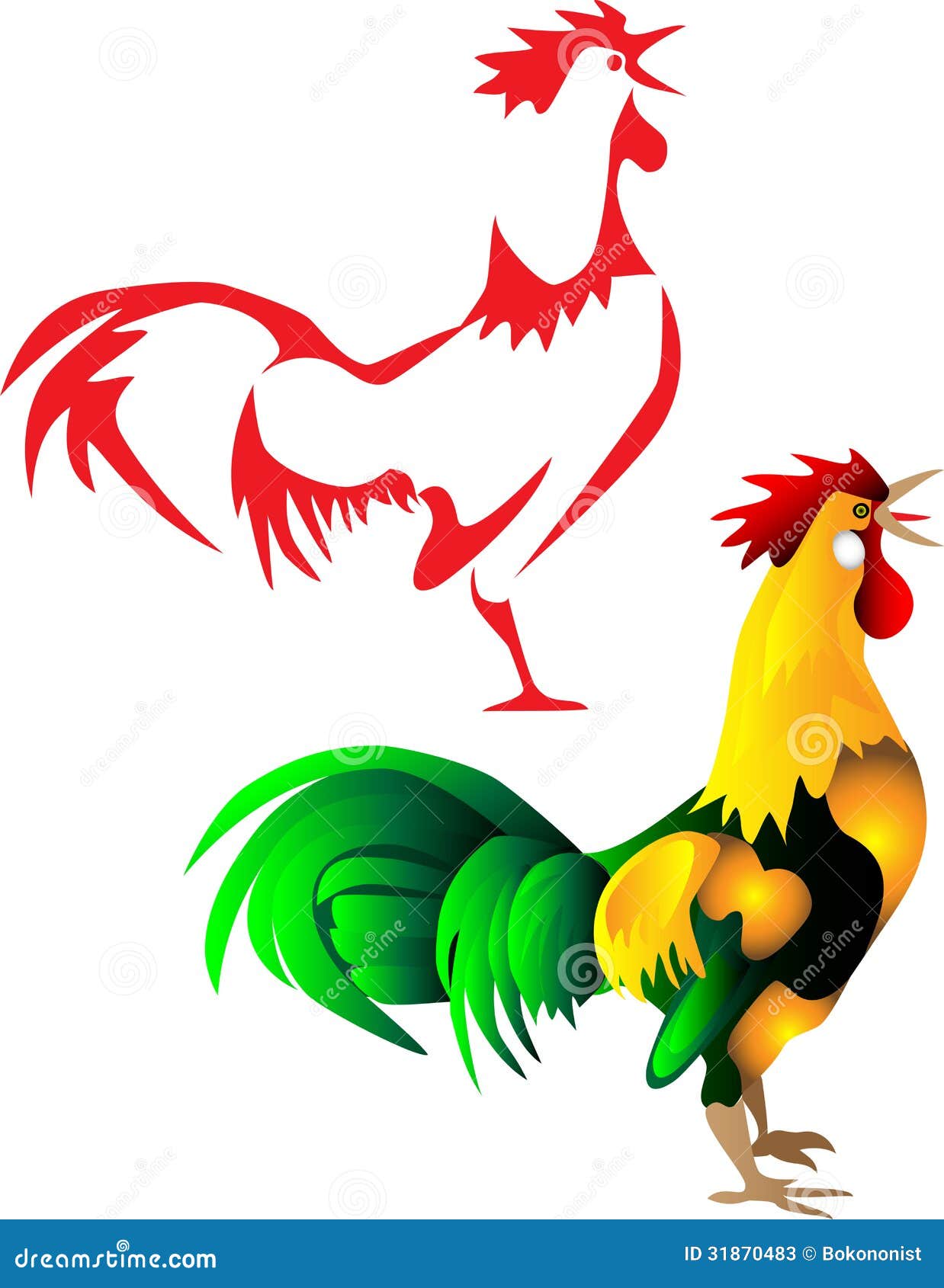 Stylized Rooster Vector