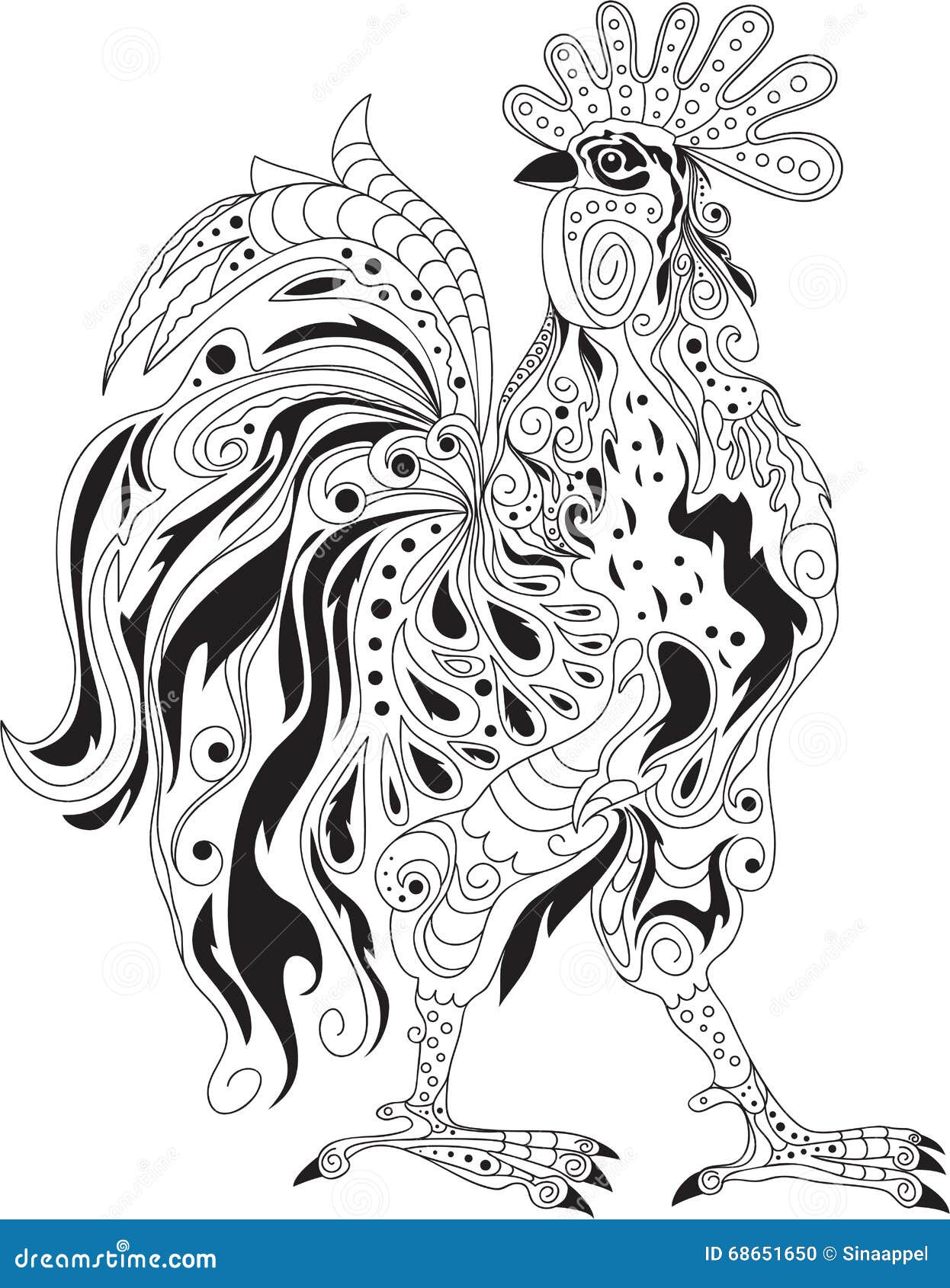 Rooster Design, Decorative Ornament Stock Vector - Illustration of farm ...