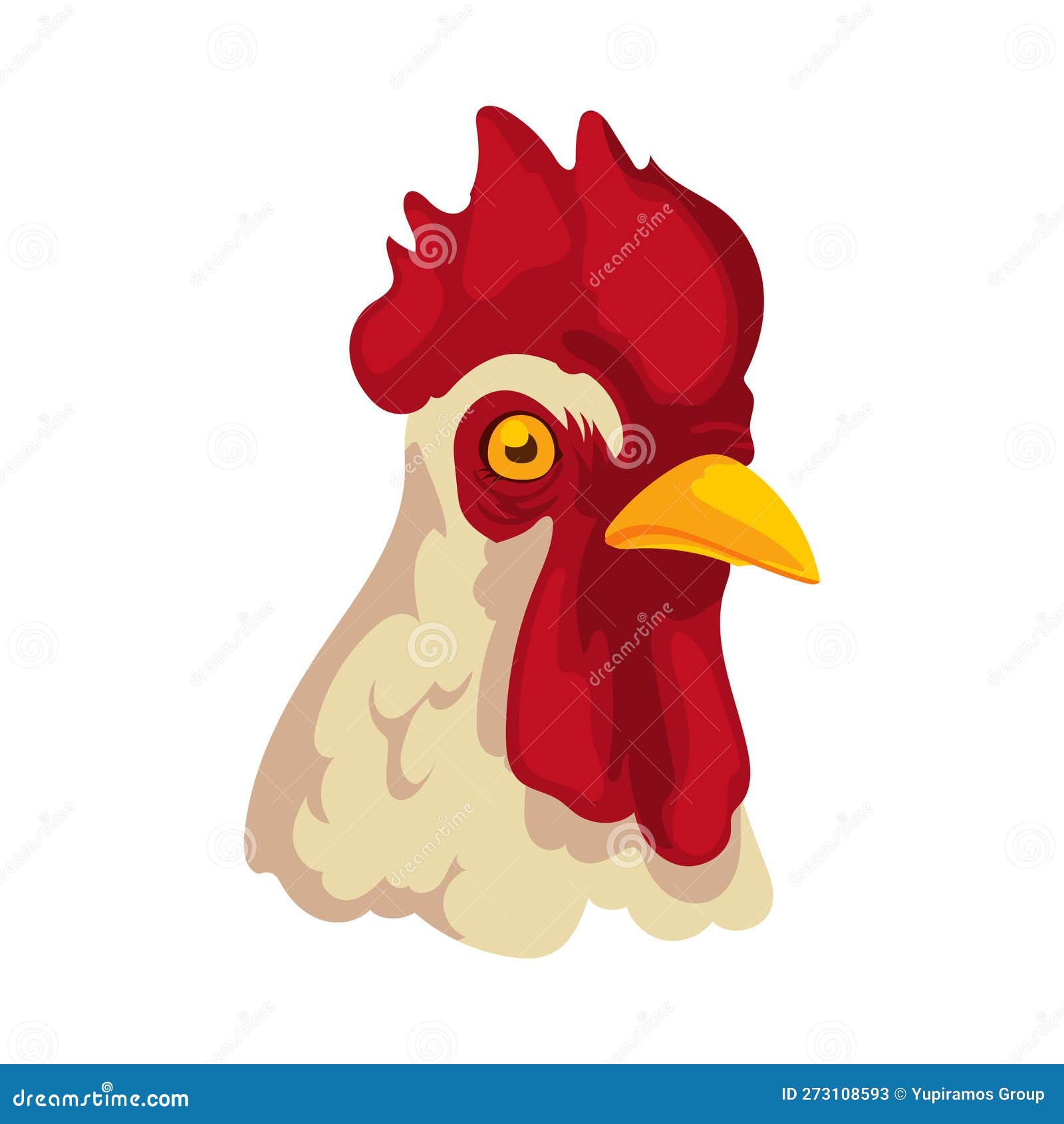 Rooster Face In Cartoon Style For Children. Vector Illustration ...