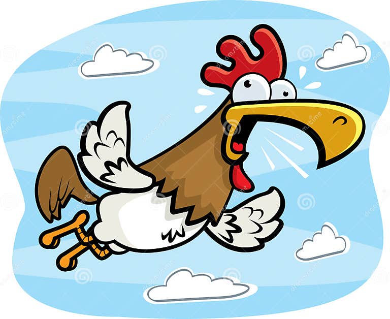 Rooster Flying stock vector. Illustration of morning, squawk - 8132005