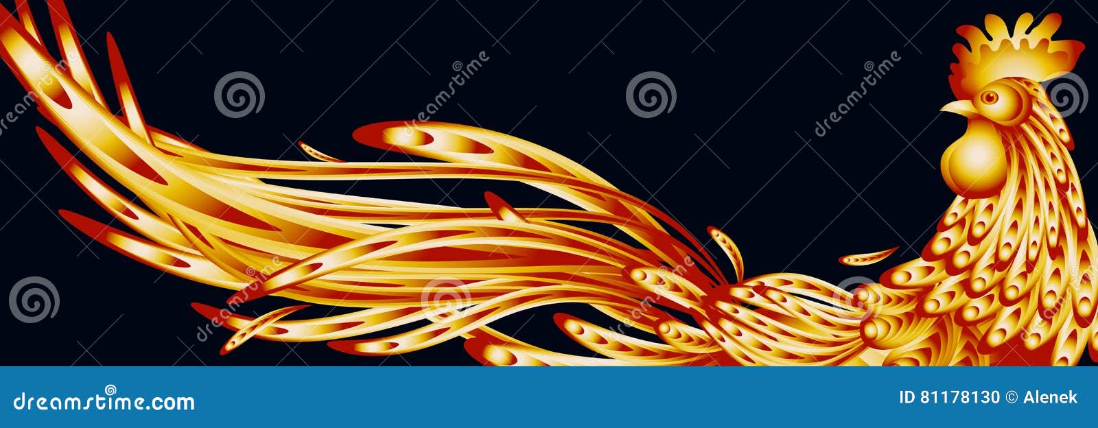 Rooster stock vector. Illustration of gleam, fiery, year - 81178130