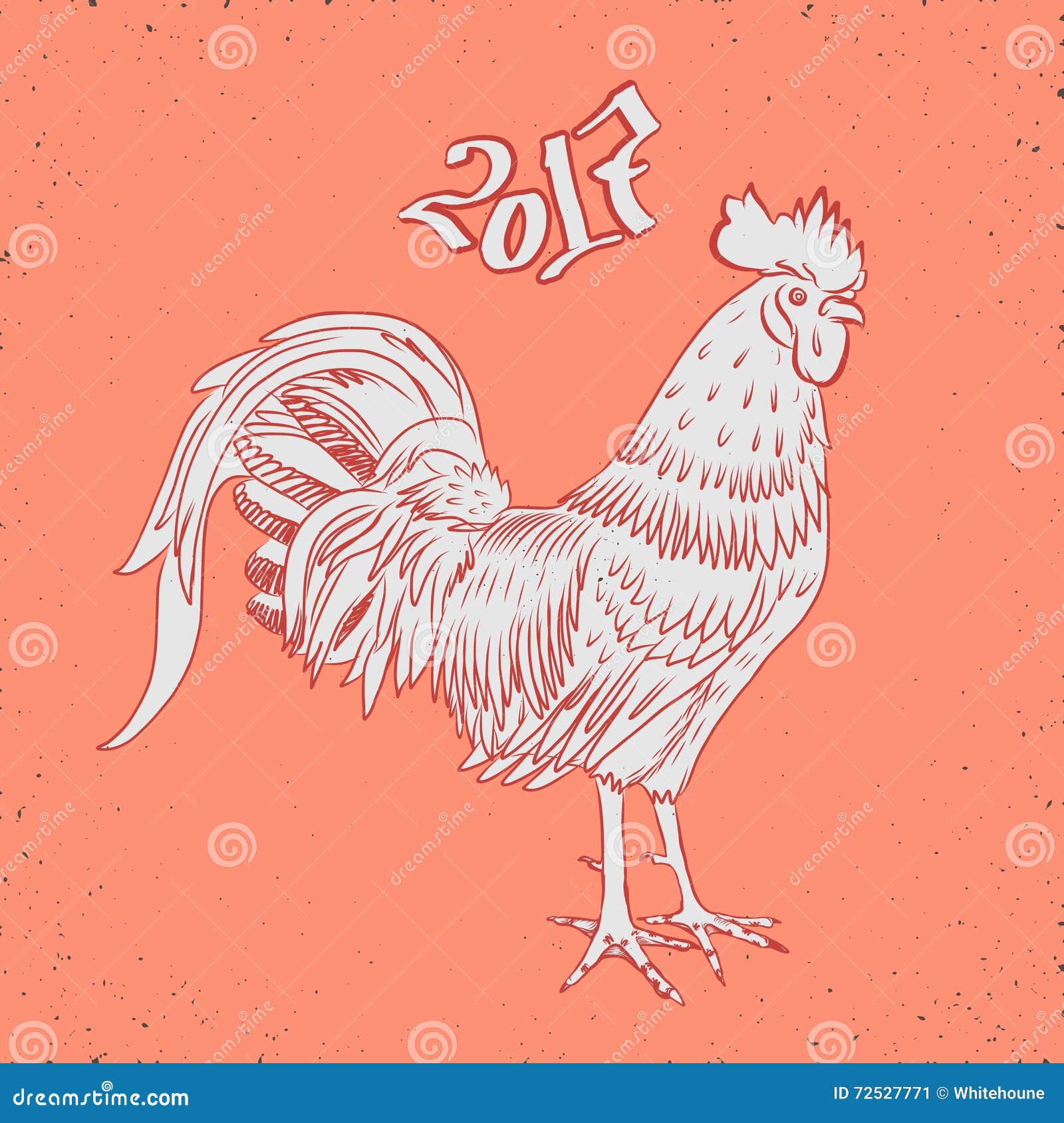 Rooster hand drawn sign stock vector. Illustration of badge - 72527771