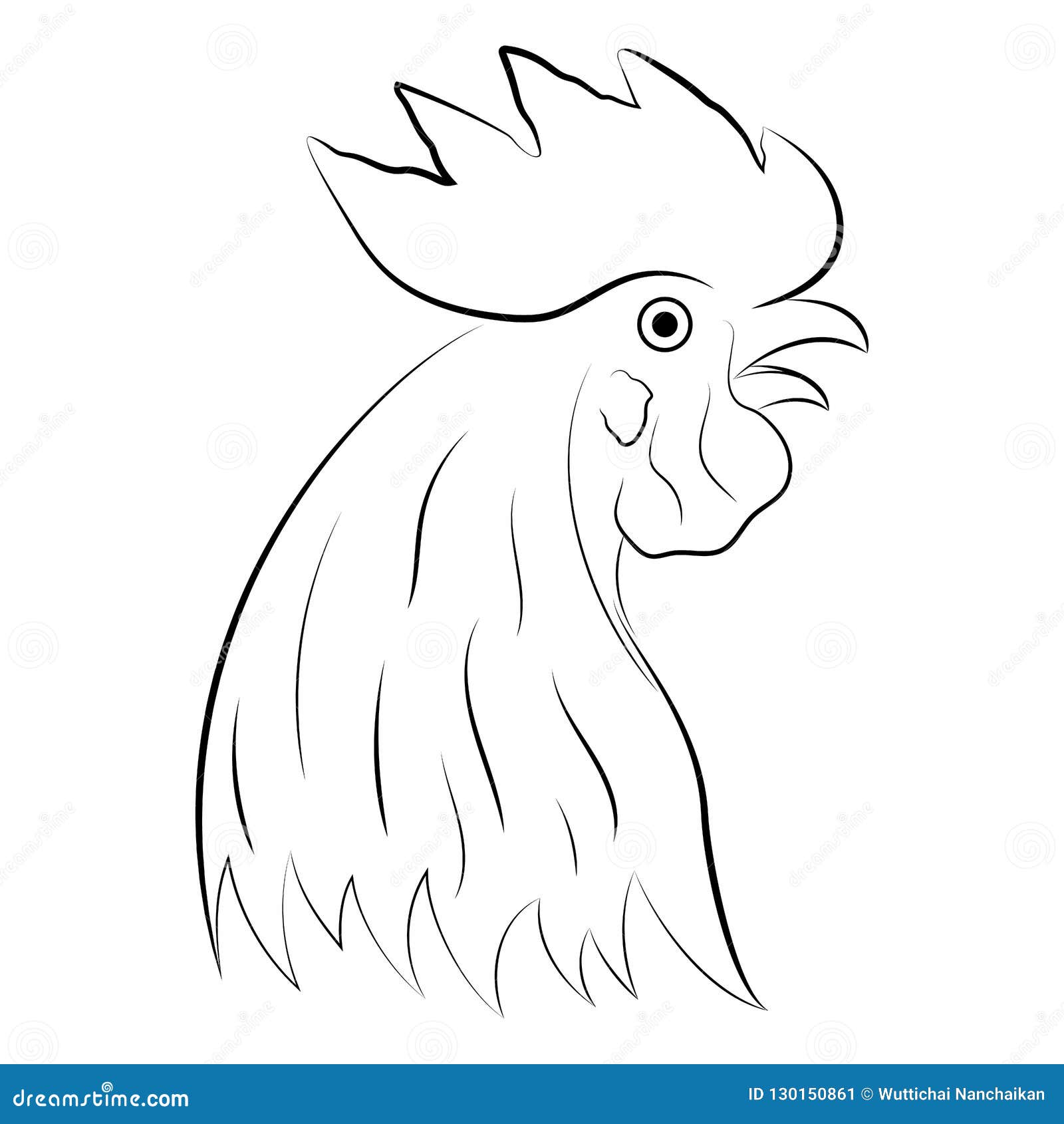 Rooster head stock vector. Illustration of male, agriculture - 130150861
