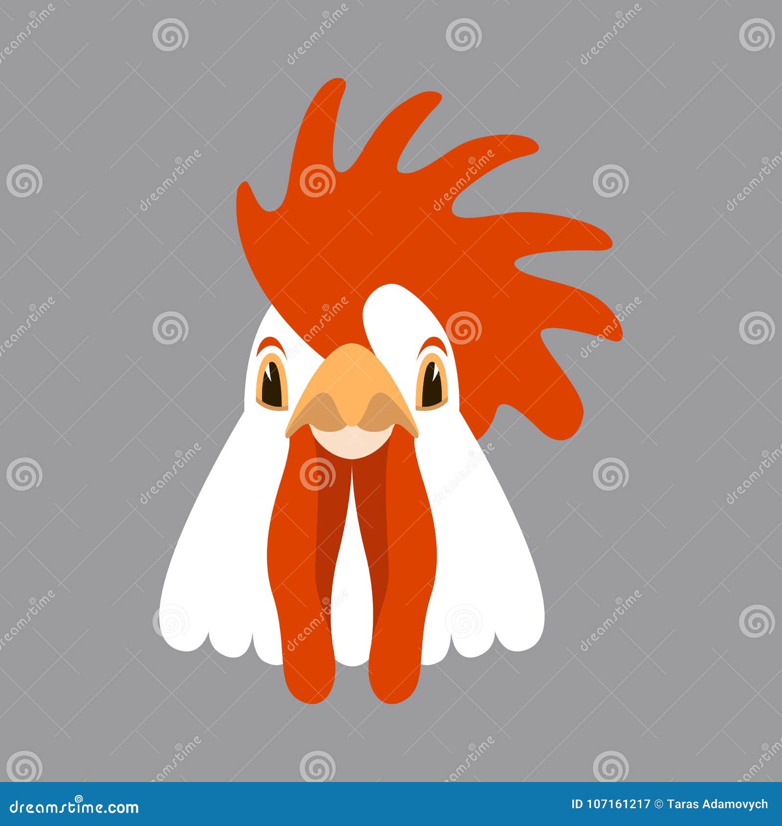 Rooster Head Vector Illustration Flat Style Front Stock Vector ...