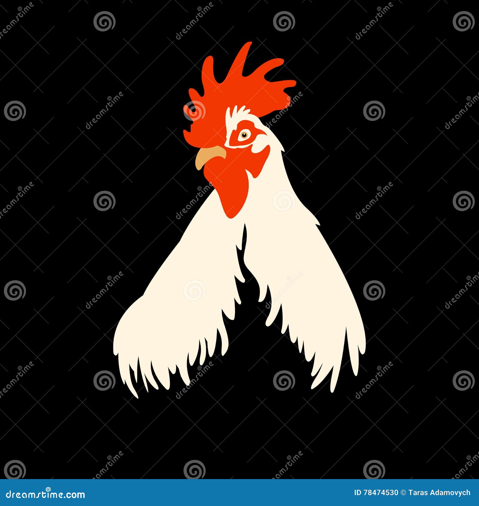Rooster Head Vector Style Face Flat Stock Vector - Illustration of bird ...