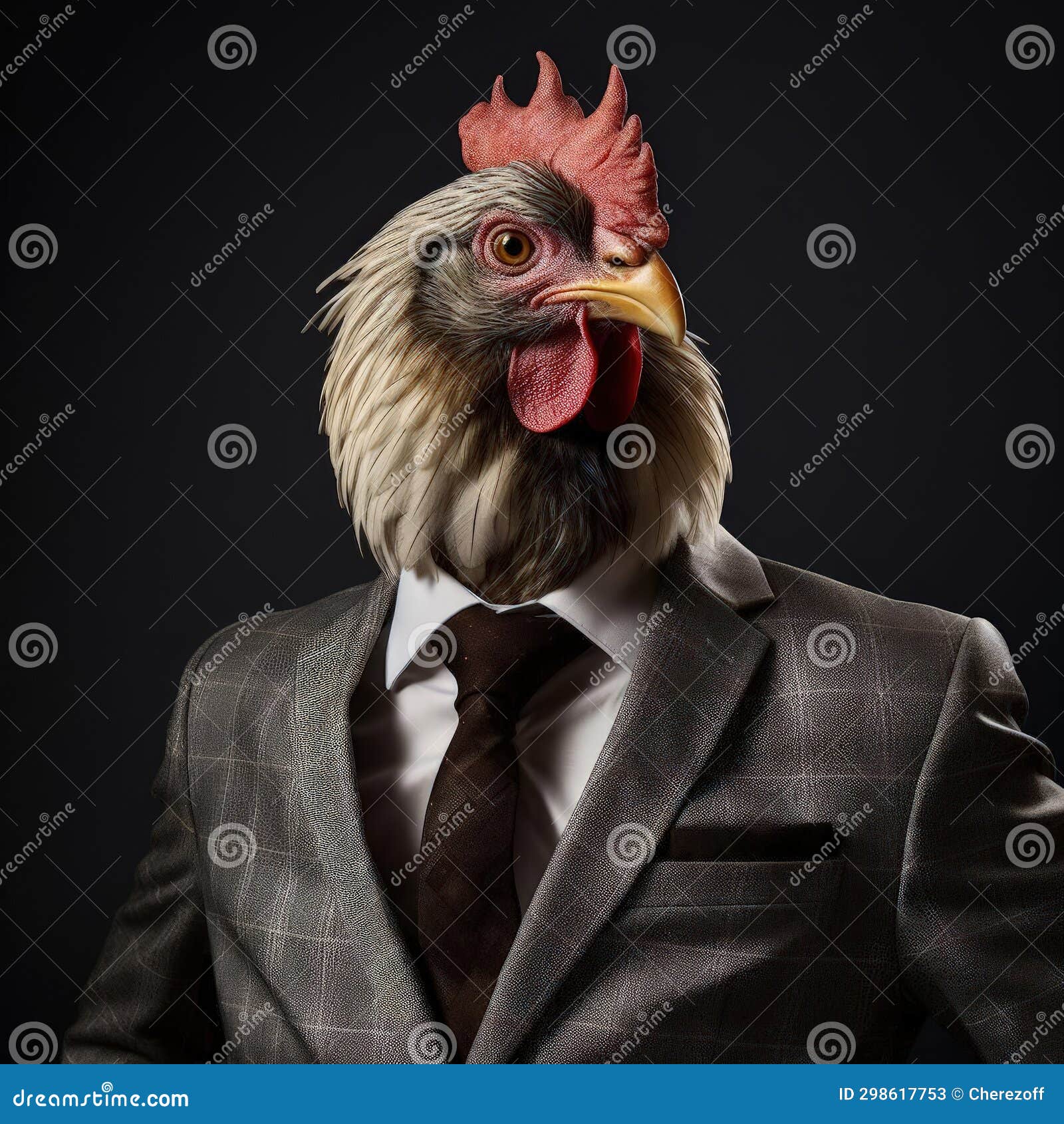 Rooster in suit and tie stock illustration. Illustration of person ...
