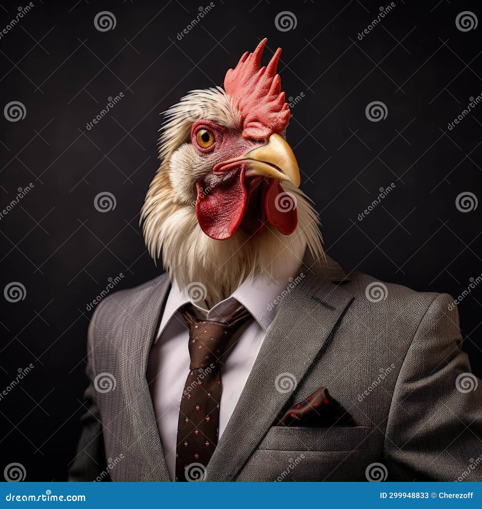 Rooster in suit and tie stock illustration. Illustration of poultry ...