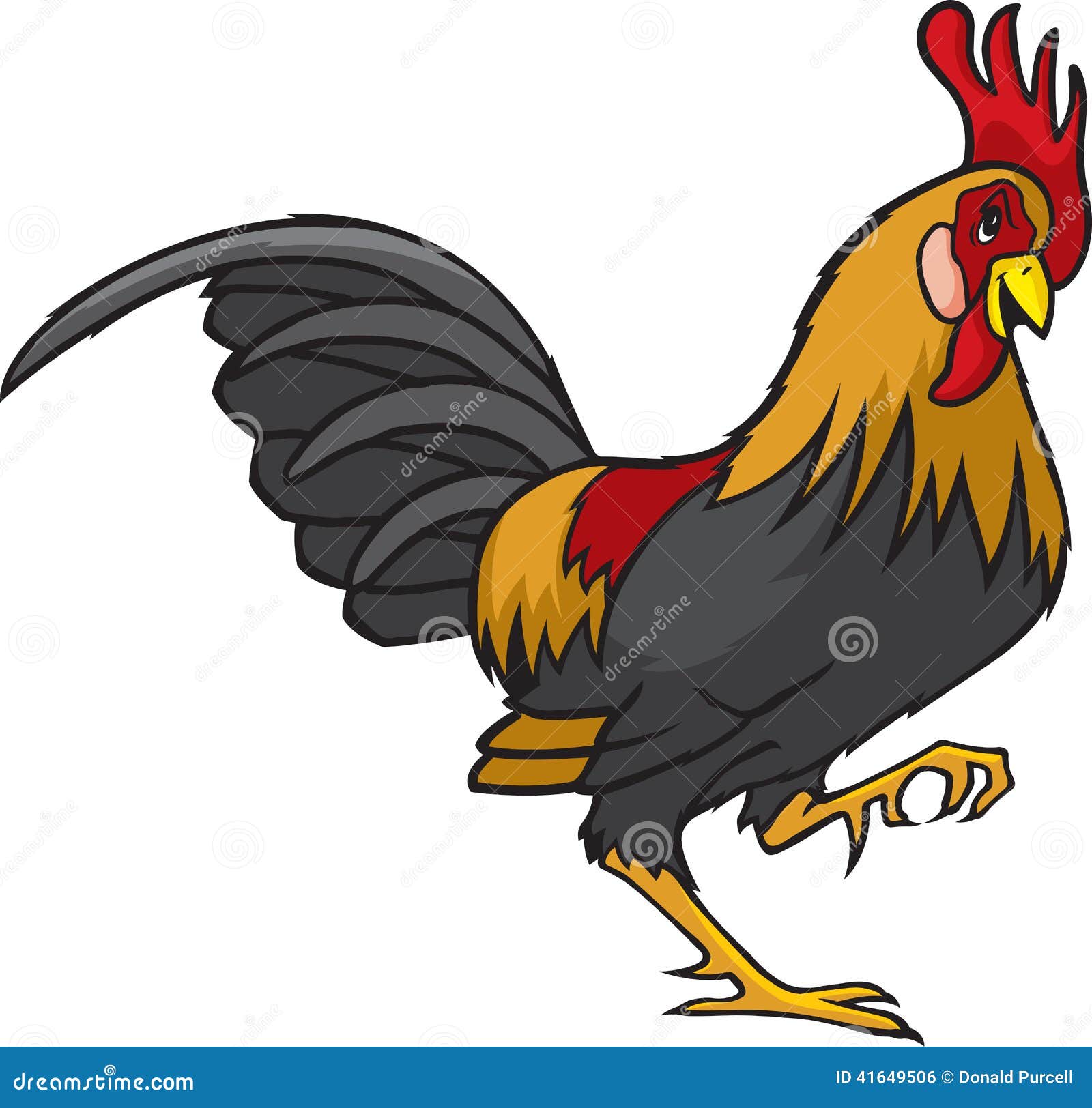 Rooster stock vector. Illustration of bird, bantam, farm - 41649506