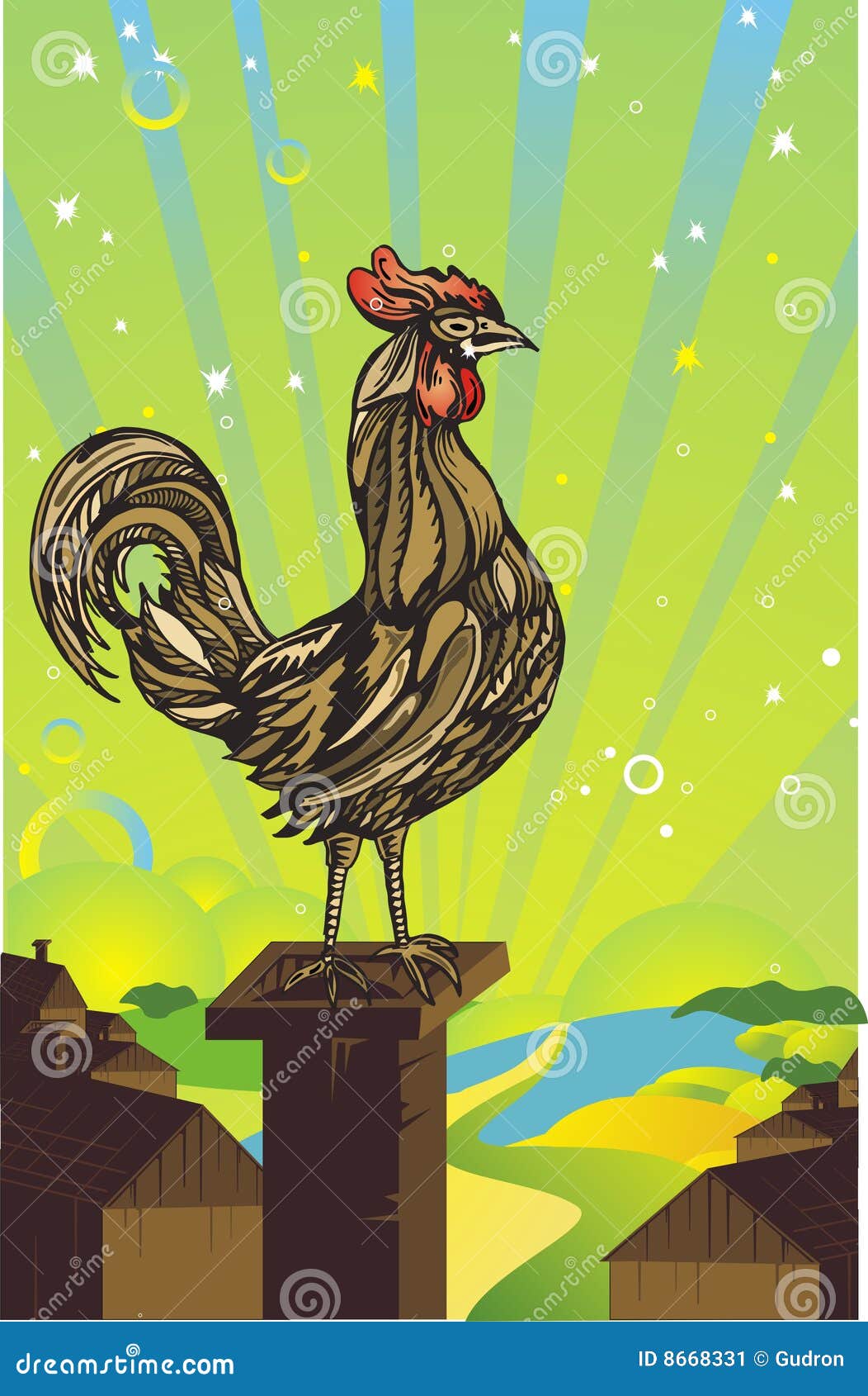 Rooster illustration stock vector. Illustration of artwork - 8668331