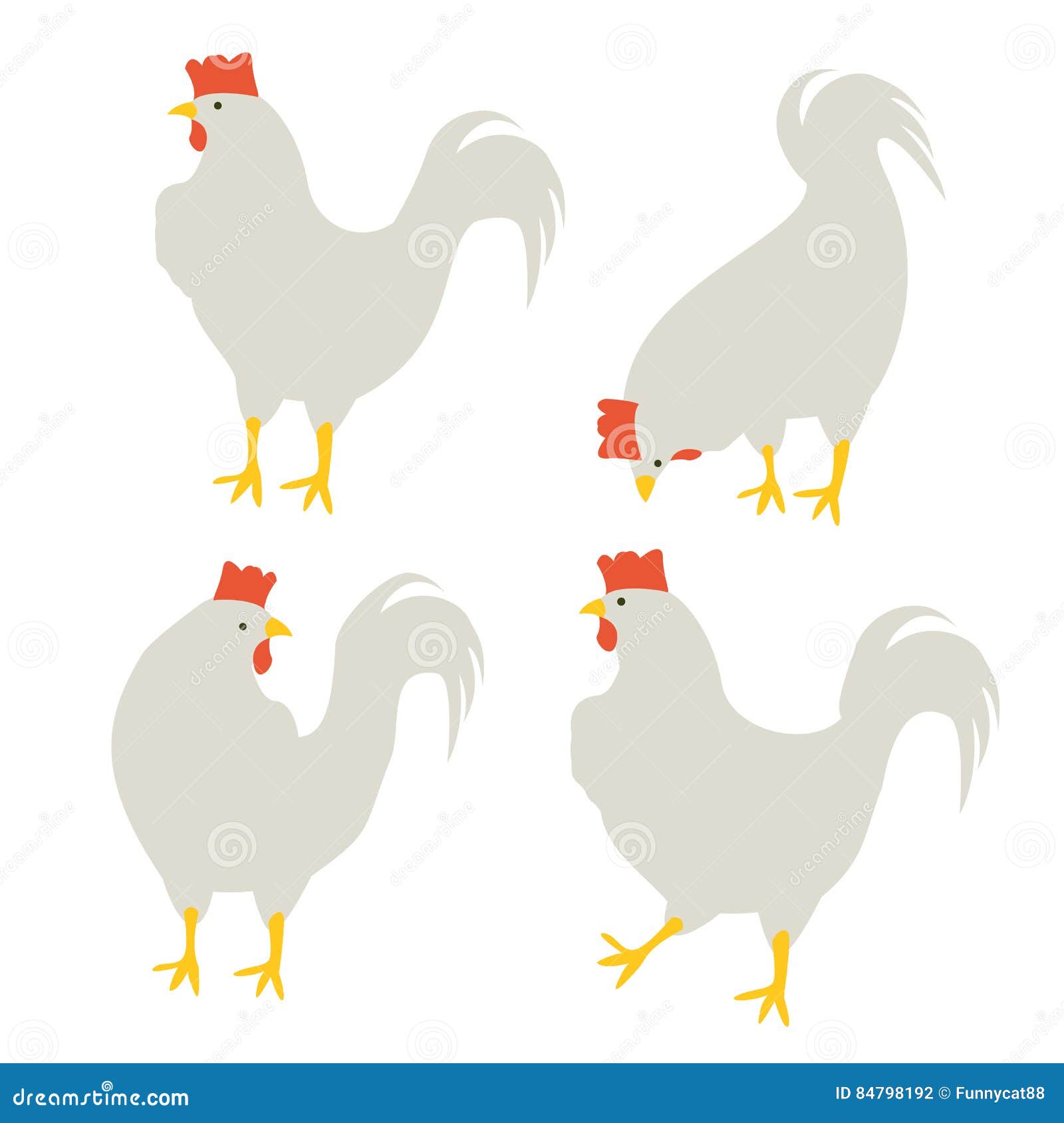 4 rooster stock vector. Illustration of chicken, walking - 84798192