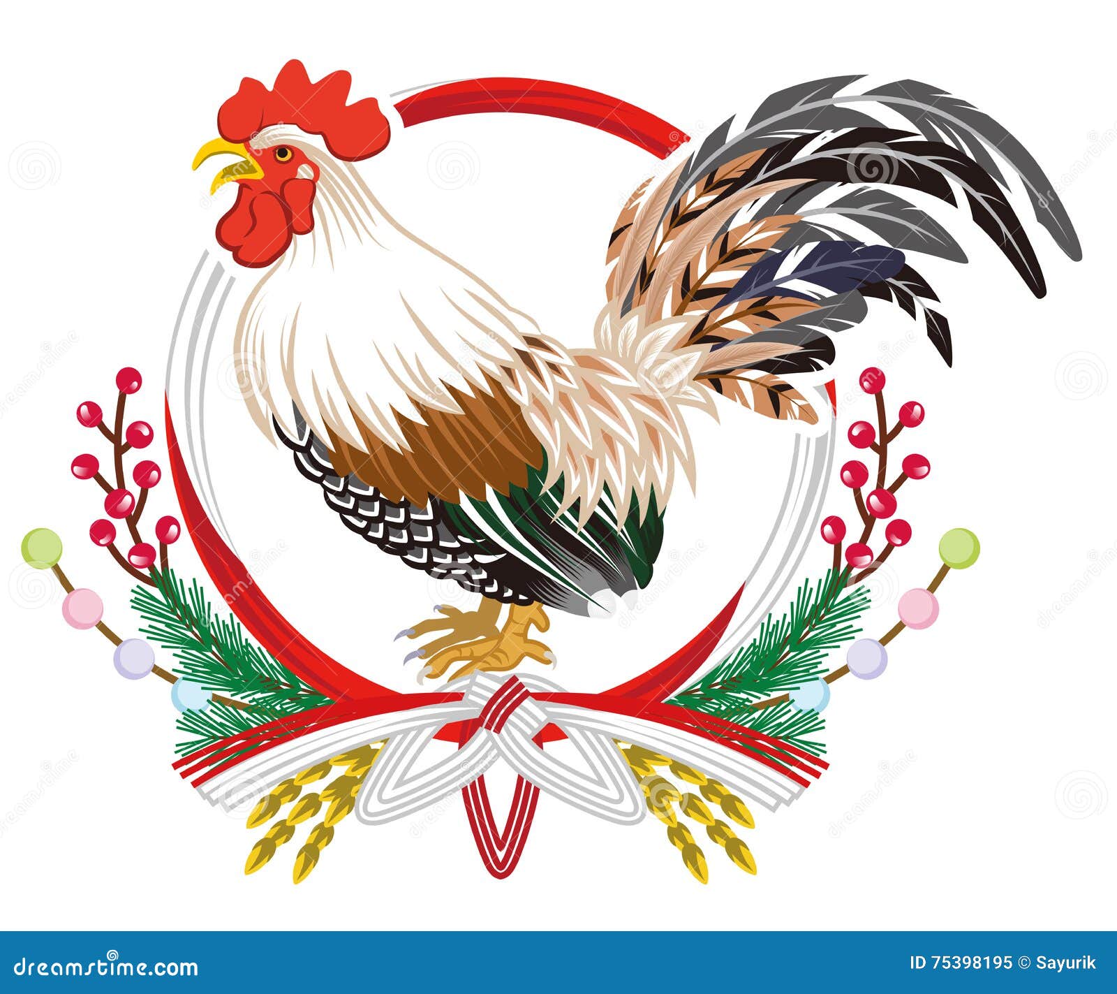 Japanese Fighting Rooster Art