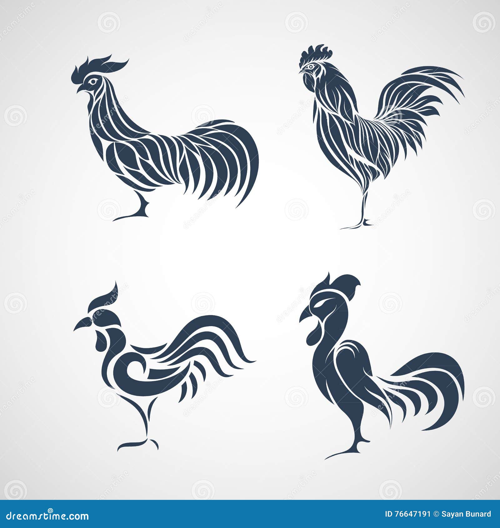 Rooster Logo Design Icon Vector Stock Vector - Illustration of black ...
