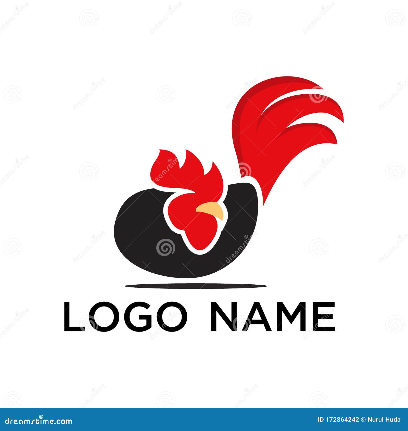 Rooster Logo Vector Design Simple Stock Vector - Illustration of fight ...