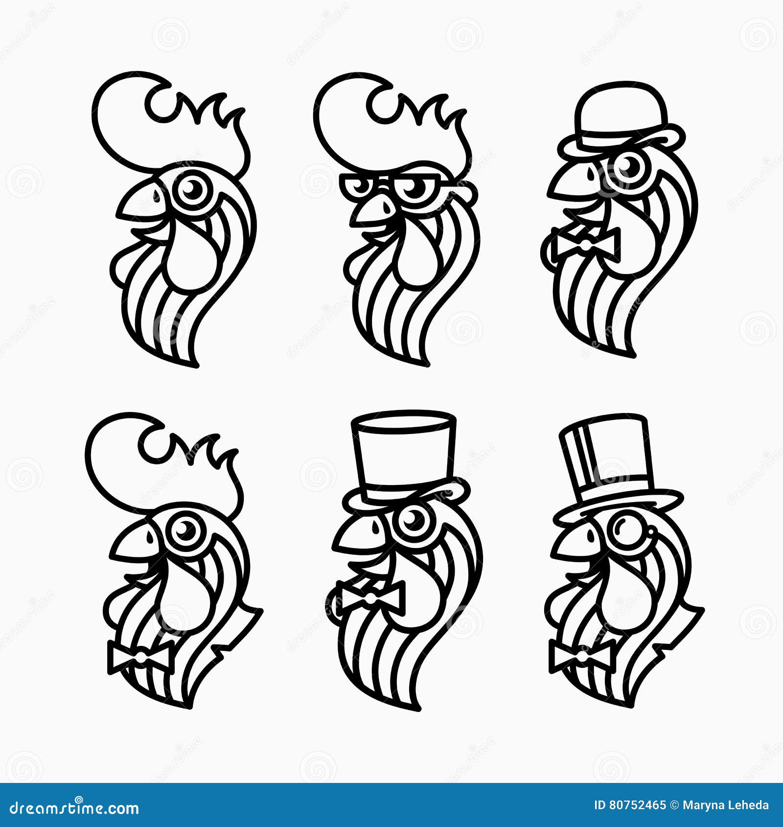 Rooster logos stock vector. Illustration of fowl, animal - 80752465