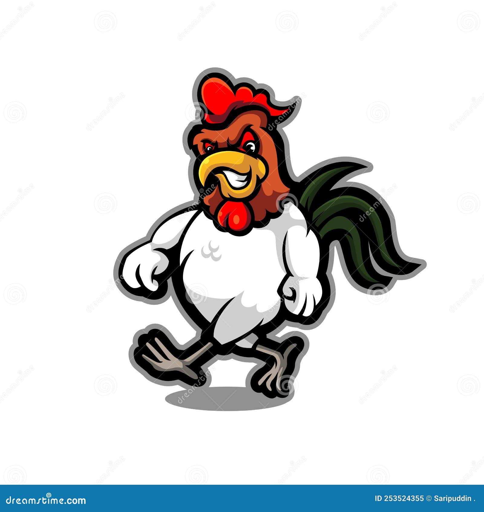 Rooster Mascot Logo stock vector. Illustration of fried - 253524355