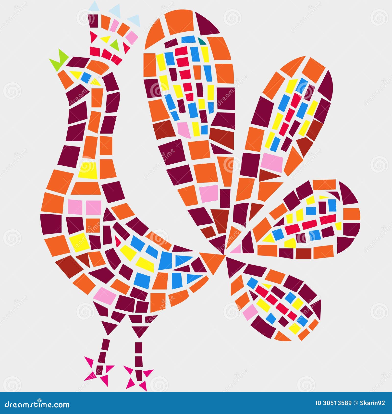 Rooster mosaic stock illustration. Illustration of poultry - 30513589