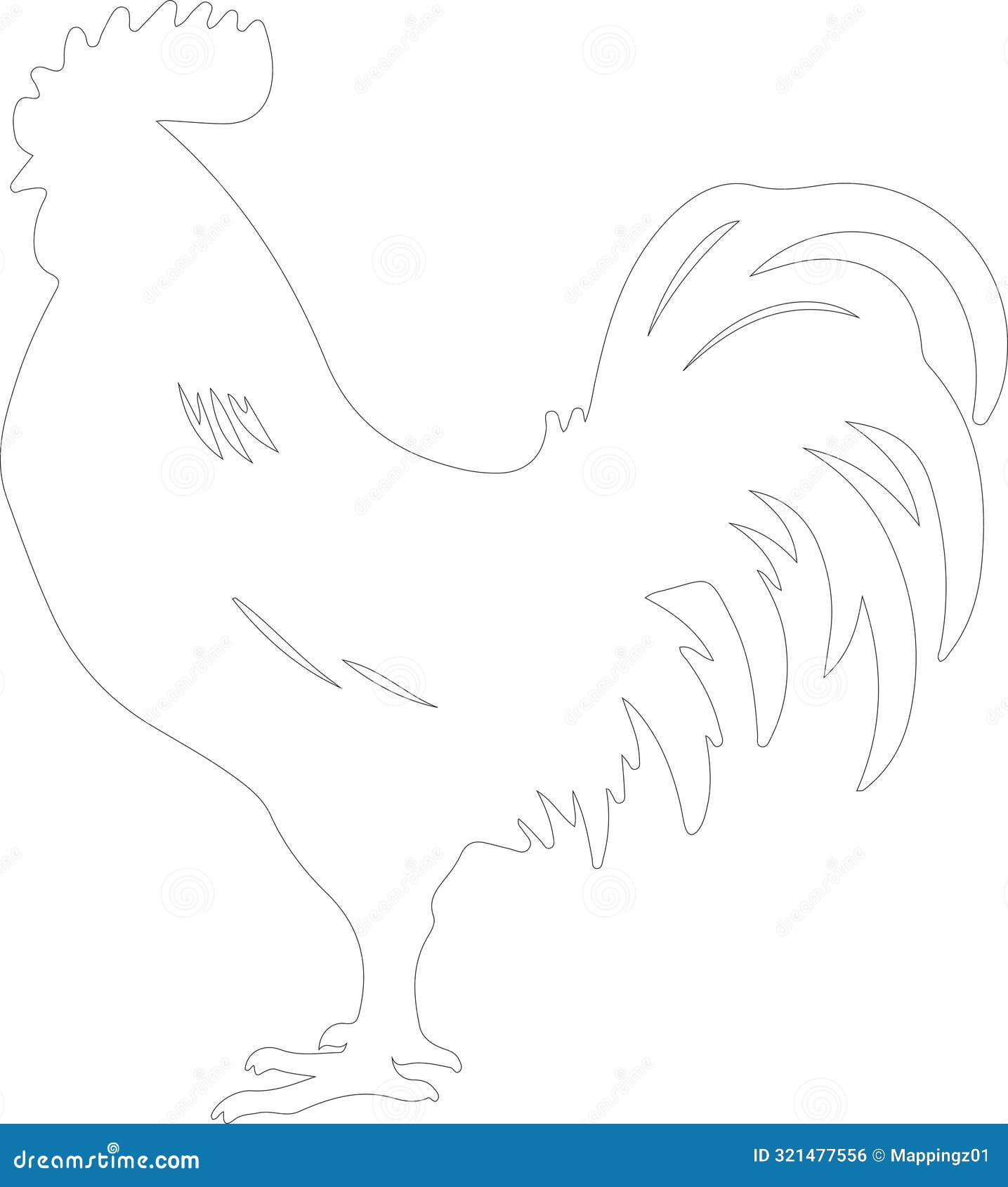 Rooster Outline Drawing Vector,rooster In A Sketch Style, Rooster ...