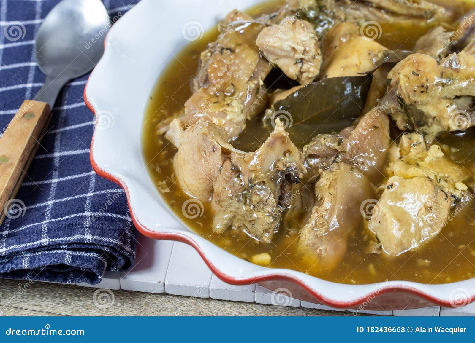 Rooster Pieces Cooked in Beer Stock Photo - Image of rooster, cooking ...