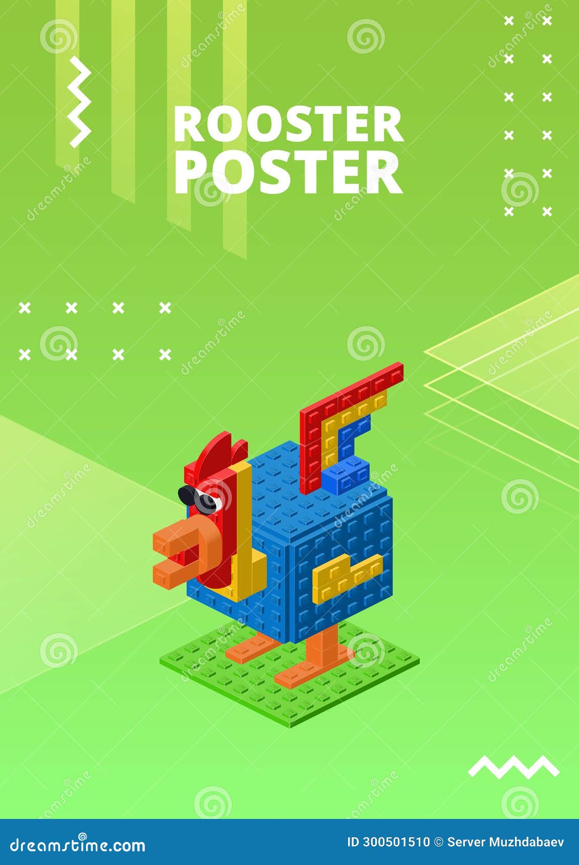 Rooster Poster for Print and Design. Vector Illustration. Stock Vector ...