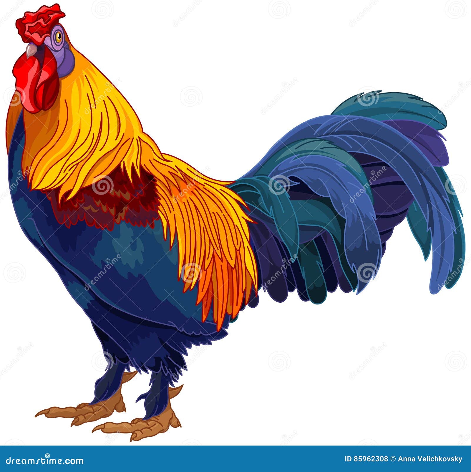Rooster stock vector. Illustration of bird, male, character - 85962308