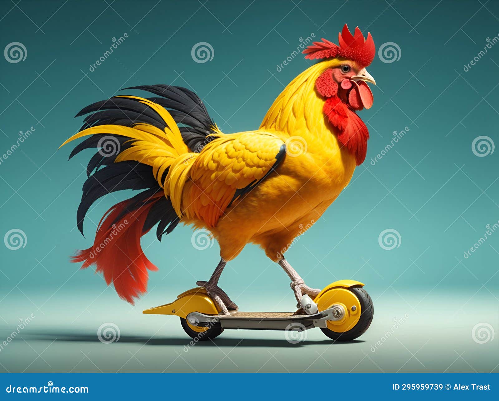 Rooster on a Scooter. AI Generated Stock Illustration - Illustration of ...