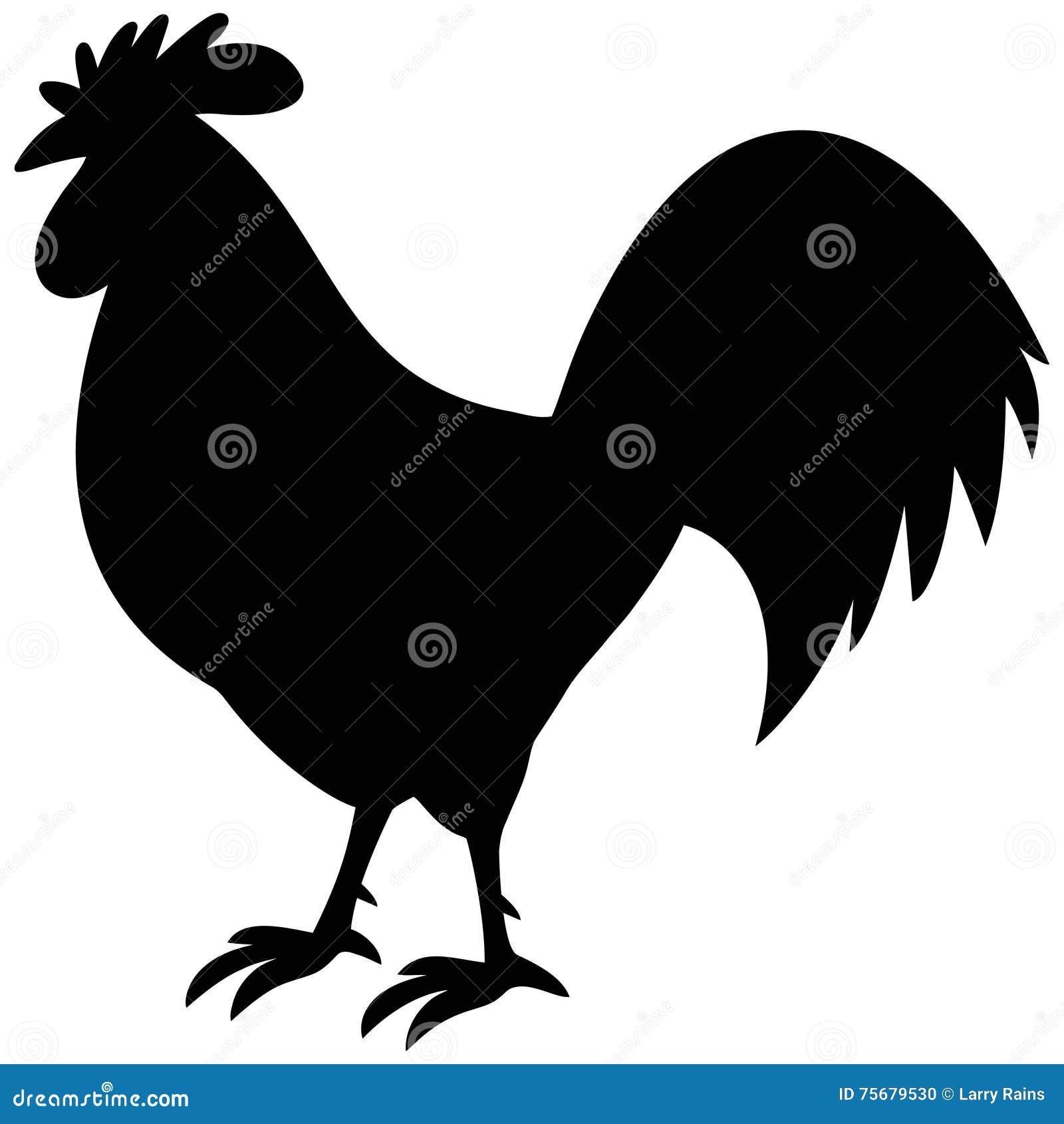 Rooster Silhouette stock vector. Illustration of animal - 75679530